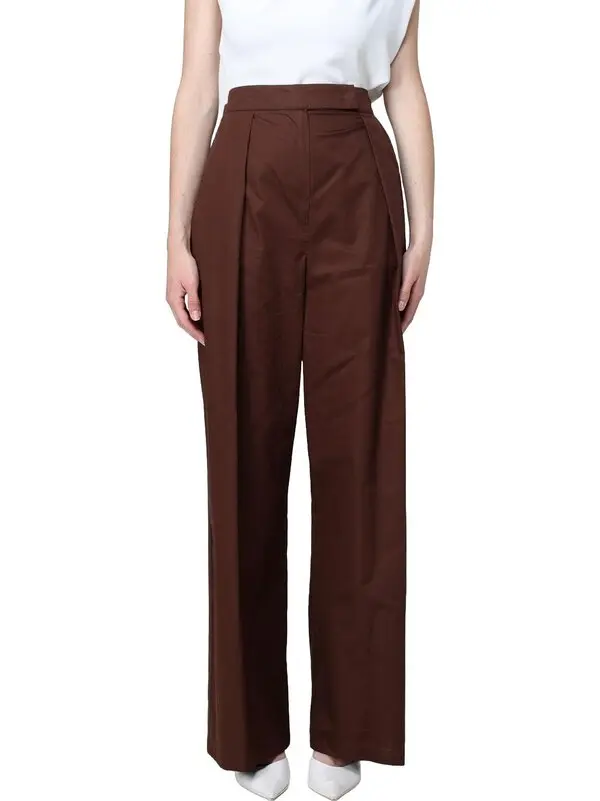 HANITA Cotton Palazzo Trousers - Ebony