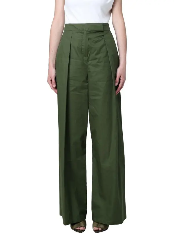 HANITA Cotton Palazzo Trousers - Military