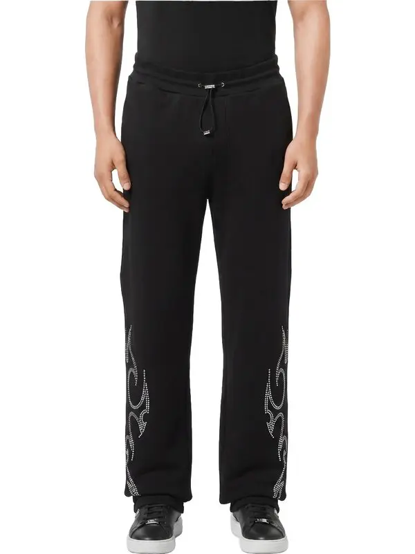 Philipp Plein Cotton Jogging Trousers With Studs - Black