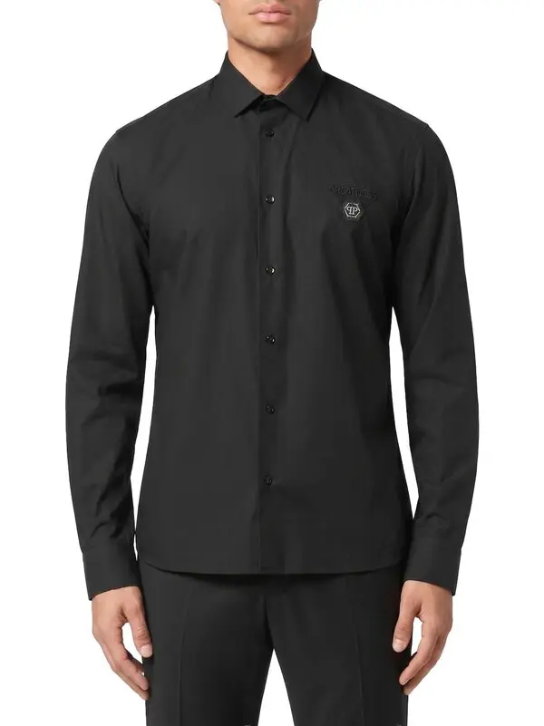 Philipp Plein Classic Poplin Shirt - Black