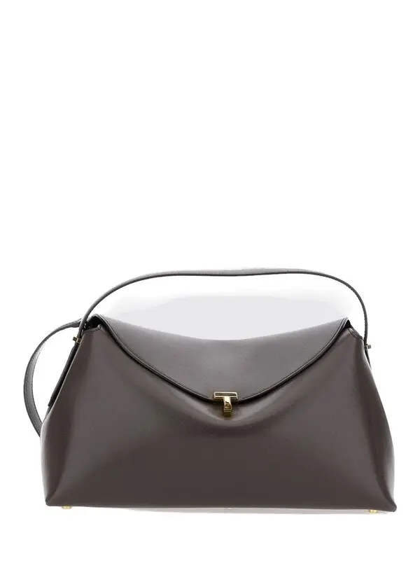 TOTEME T-lock Flared Leather Handbag - Brown
