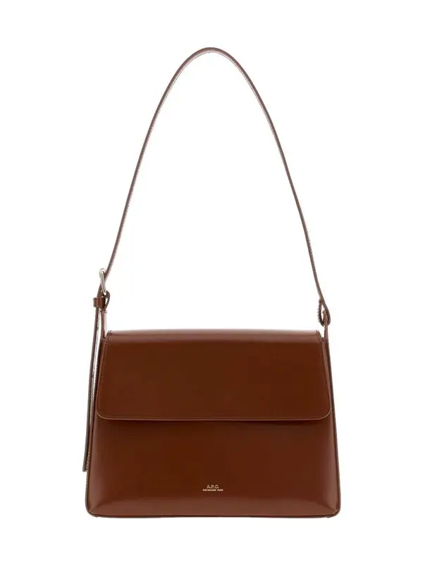 A.p.c. Virginie Flared Smooth Leather Shoulder Bag - Hazel