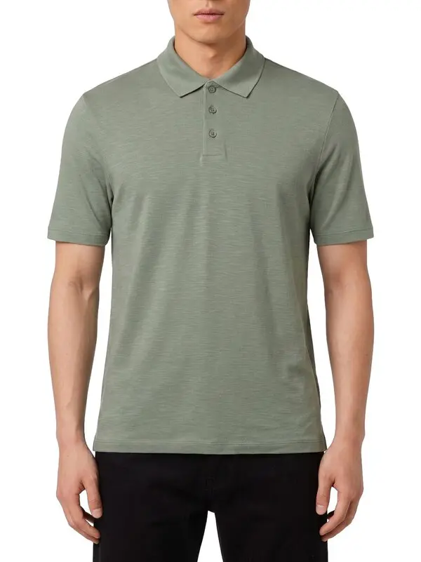 BOSS Linen Blend Polo - Green