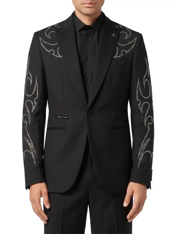 Philipp Plein Texas Wool Blend Blazer - Black