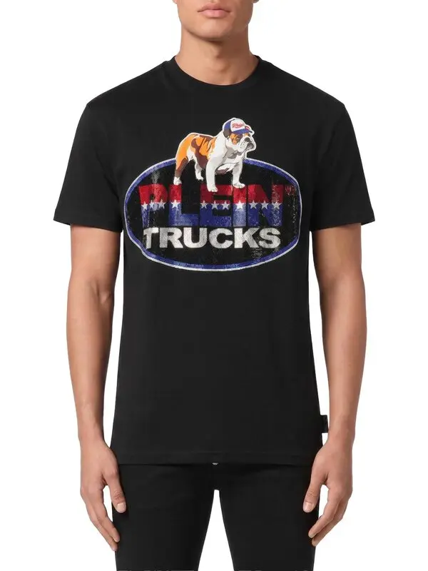 Philipp Plein Printed Cotton T-shirt - Black