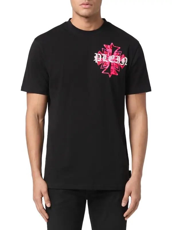 Philipp Plein Printed Cotton T-shirt - Black