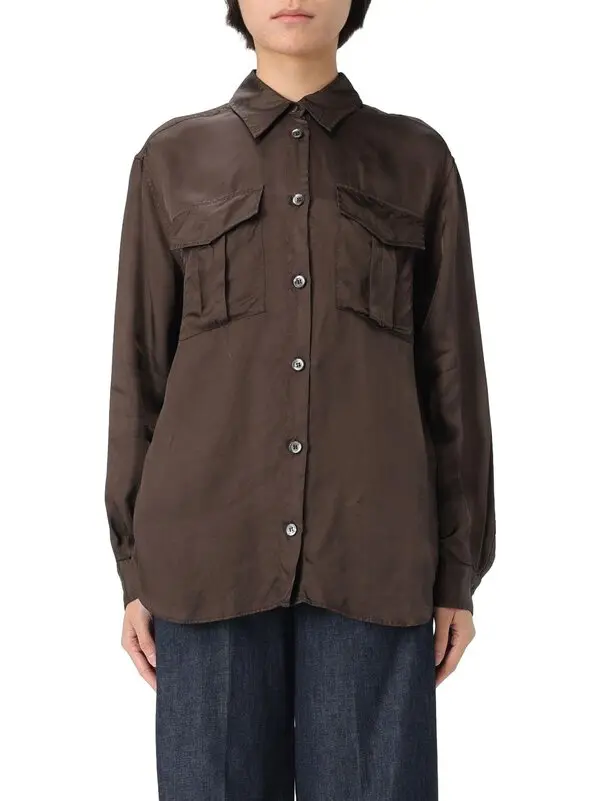 Aspesi Button-up Shirt With Classic Collar And Pockets - Brown
