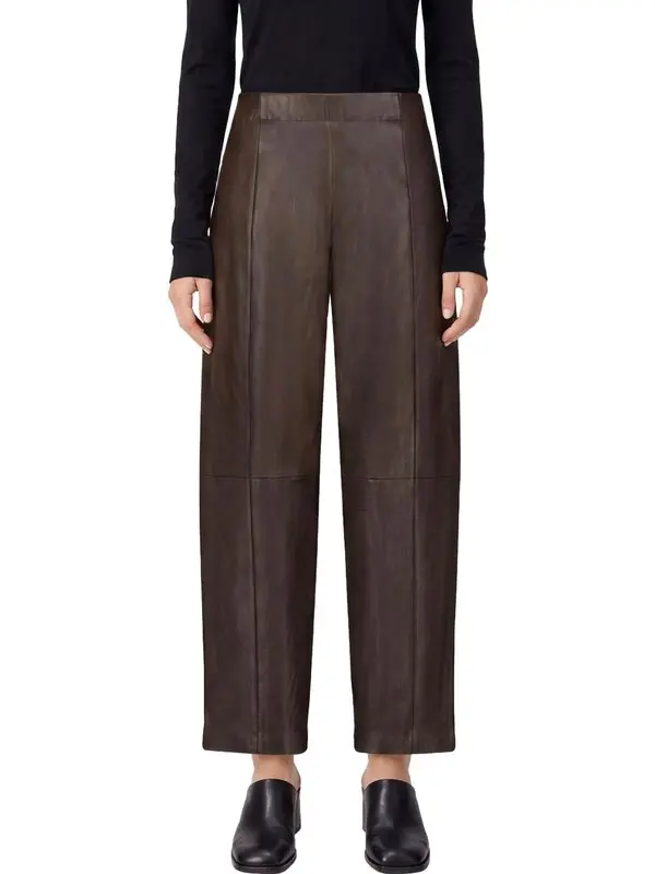 Stouls Tailored Leather Trousers - Grey