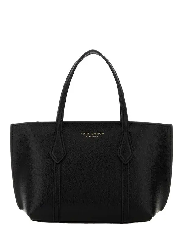 Tory Burch Perry Small Grained Leather Tote Bag With Removable Strap - Black