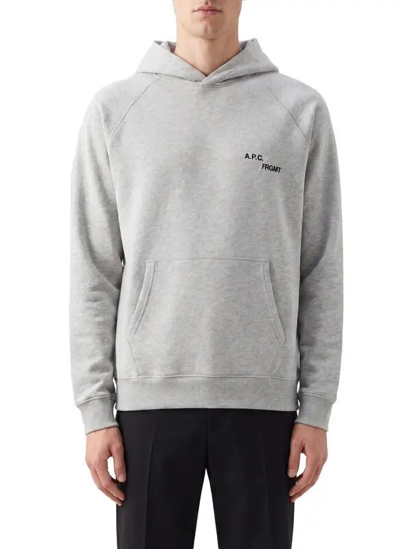 A.p.c. X Fragment Cotton Hoodie With Contrast Logo - Grey