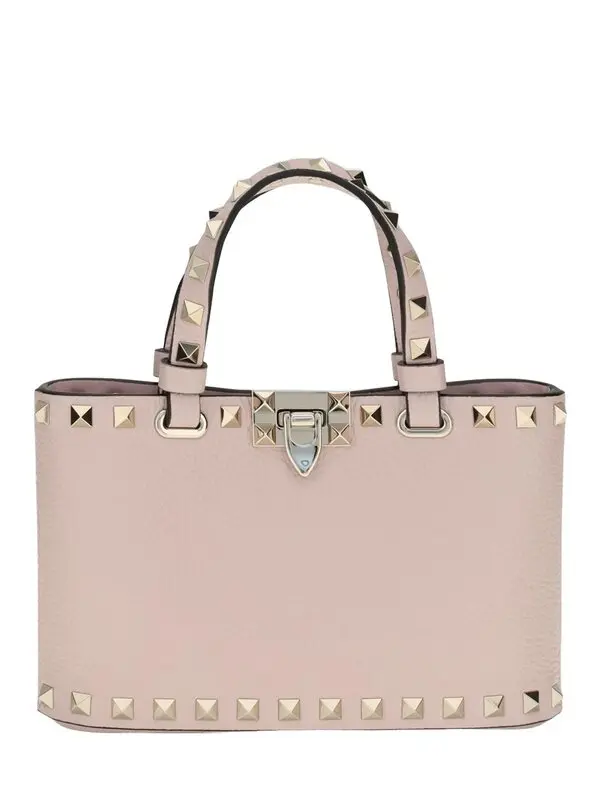 Valentino Garavani Rockstud Grained Calf Leather Mini Handbag - Quartz
