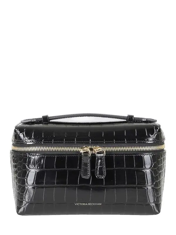 Victoria Beckham Croc Effect Vanity Case - Black