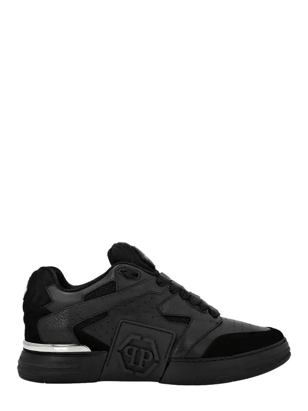 Philipp Plein Phantom Street Leather And Suede Sneakers - Black