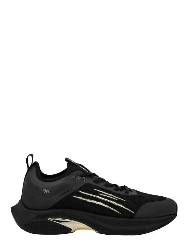PLEIN SPORT Two-tone Mesh Sneakers With Printed Logo - Black