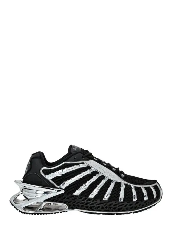PLEIN SPORT Bi Thunderstorm Genx Sneakers In Mesh With A Chunky Sole - Black