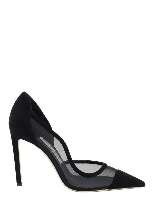 JIMMY CHOO Brigitte Mesh And Suede Stiletto Pumps - Black