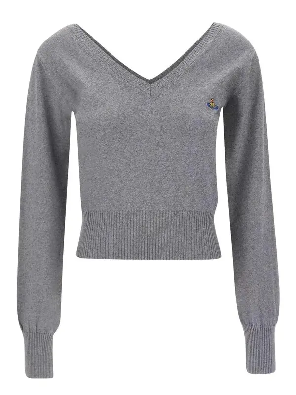 VIVIENNE WESTWOOD Beatrice V-neck Sweater - Grey