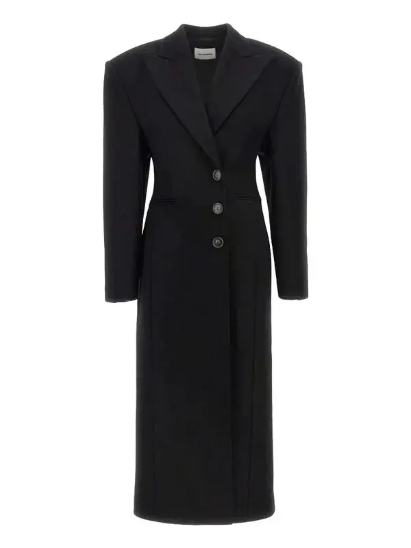 Andamane Ottavia Peak-lapel Coat - Black