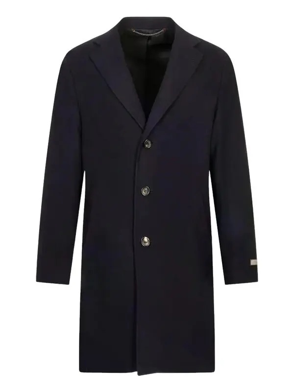 Canali Single-breasted Notched-lapels Coat - Blue