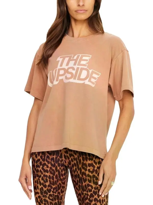 The Upside Logo Print Cotton T-shirt - Neutrals