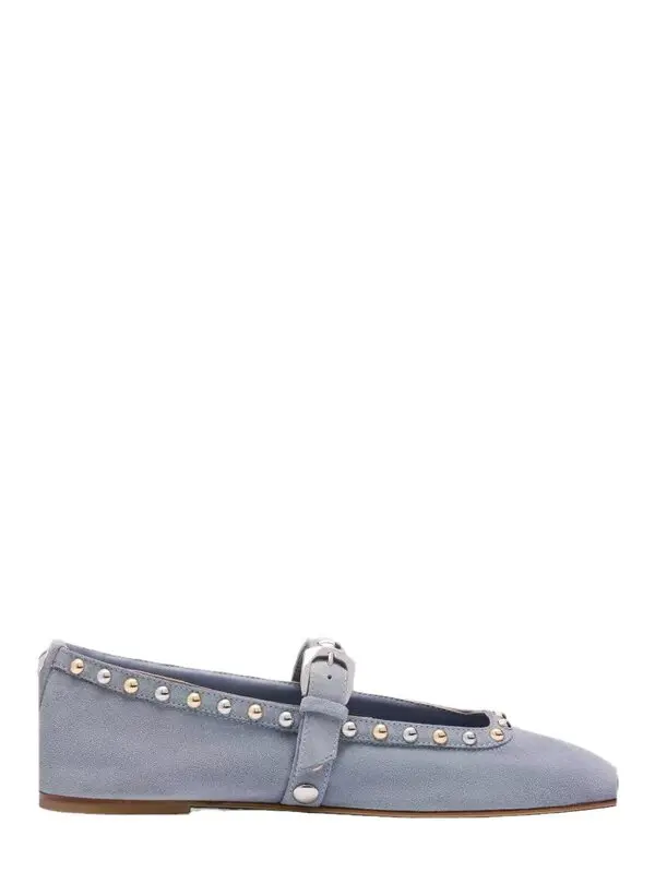 STUART WEITZMAN Perry Stud-embellished Ballet Flats - Blue