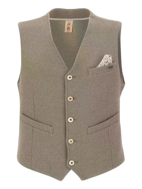 BOB Microtextured Button-up Waistcoat - Neutrals