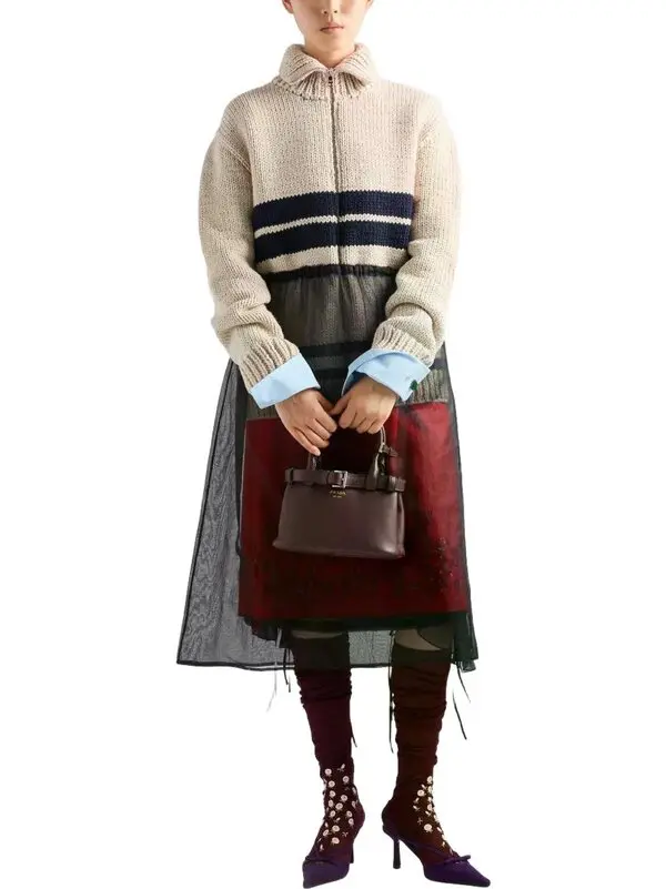 Prada Small Leather Bag With Belt - Brown