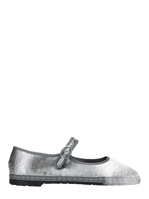FLABELUS Lavinia Mary Jane Flats - Silver