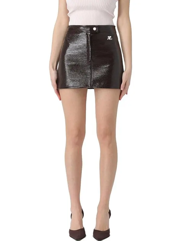 COURREGES Leather Skirt - Brown