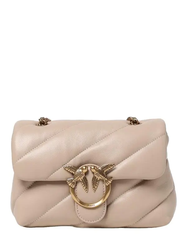 Pinko Quilted Leather Mini Bag - Beige