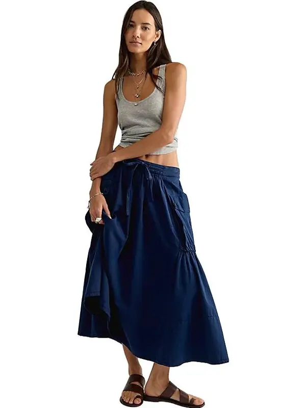 Free People We The Free Trailblazer Cargo Midi Skirt - Deeper Iris