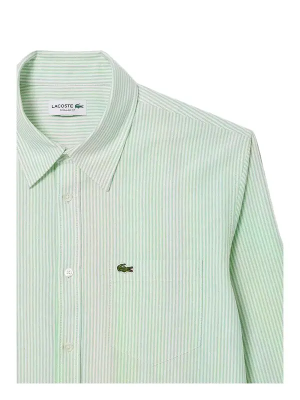 Lacoste Striped Oxford Shirt - Green