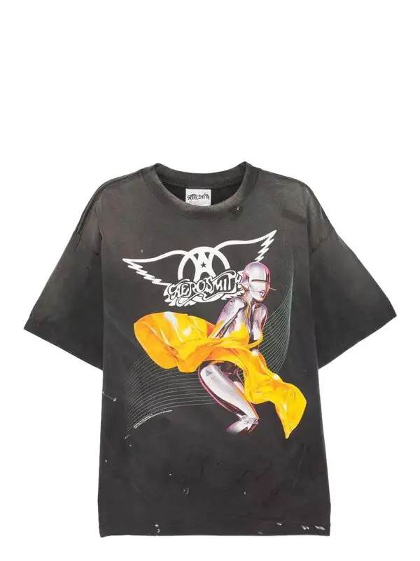 LE MONT SAINT MICHEL Graphic-print T-shirt - Black