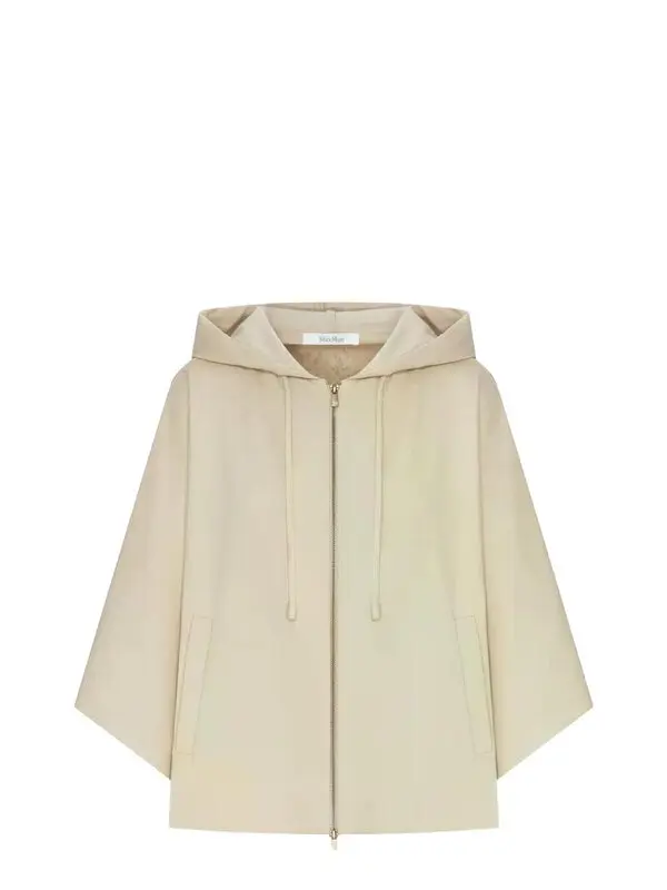 Max Mara Technical Cotton Jersey Boxy Sweater With Drawstring Hood - Neutrals
