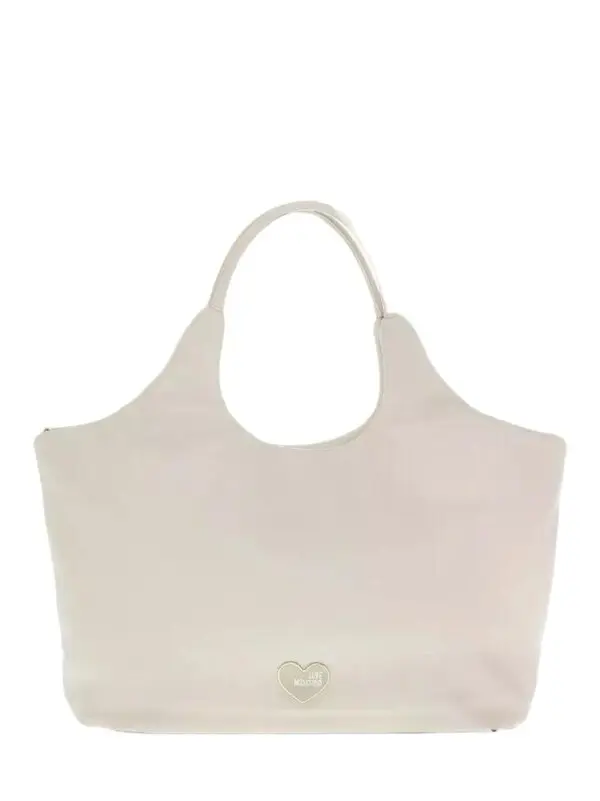 Moschino Plaque Tote Bag - Neutrals