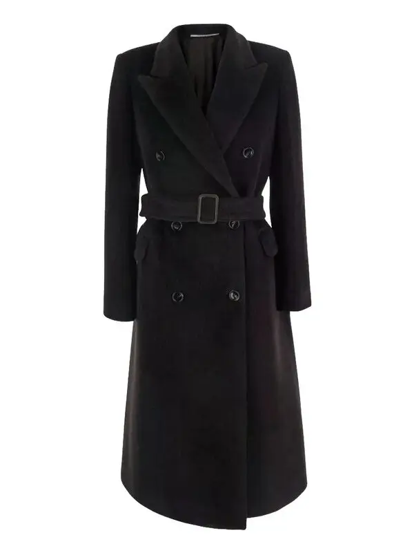 Tagliatore Double-breasted Belted Coat - Brown