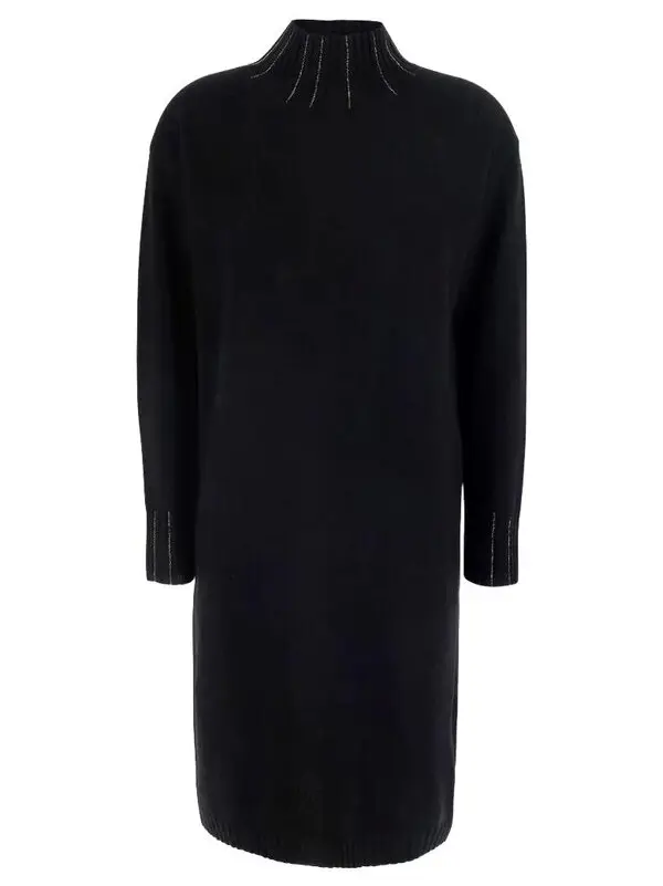 Fabiana Filippi High-neck Beaded Knit Dress - Black