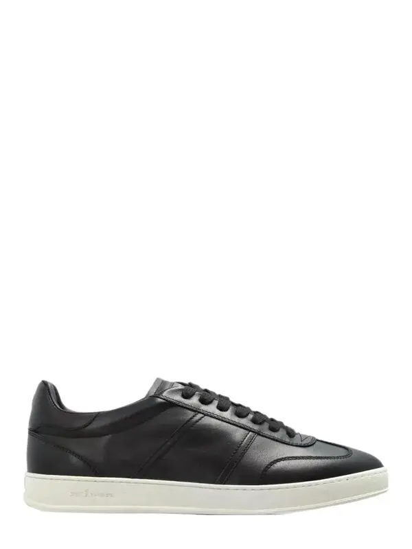 Kiton Leather Lace-up Sneakers - Black