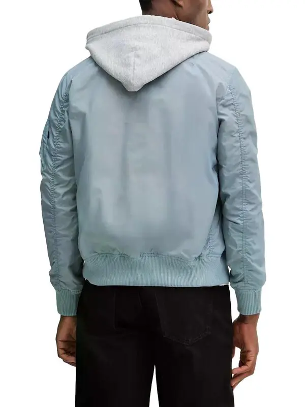 Alpha Industries Hooded Ma-1 Bomber Jacket - Blue