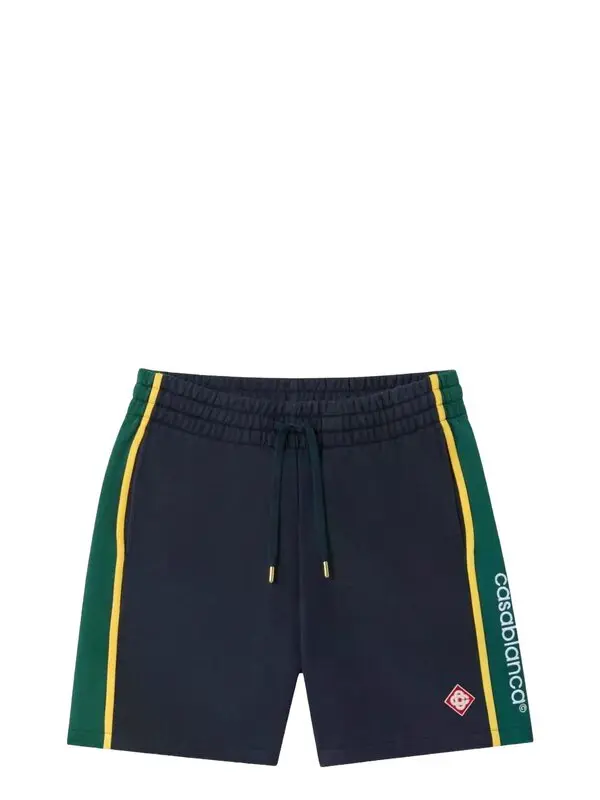 Casablanca Navy & Green Panelled Sweatshorts - Blue