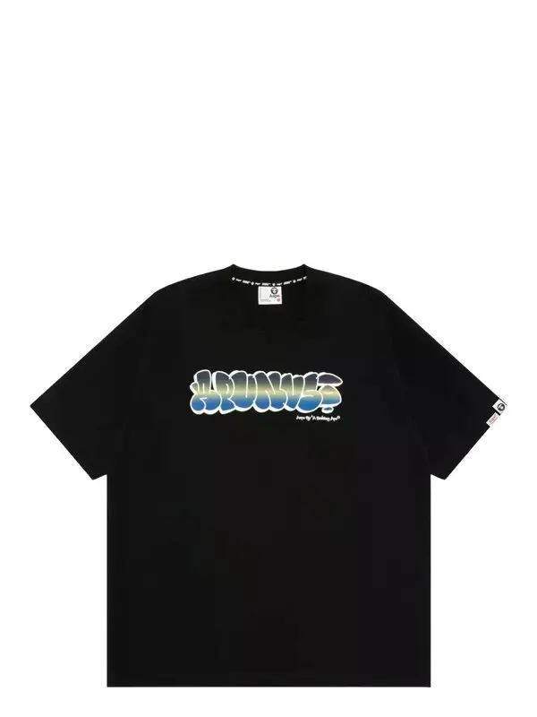 AAPE BY *A BATHING APE Aapeunvs Logo-print Graffiti-effect T-shirt - Black