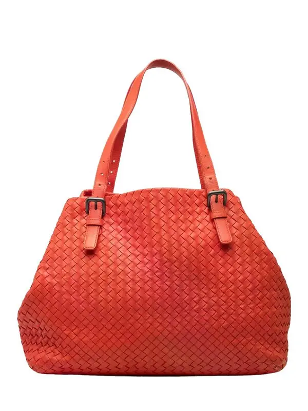 Bottega Veneta 2012-2026 Large Nappa Intrecciato Cesta Tote Bag - Orange