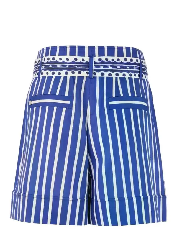 MARCCAIN Striped Belted Shorts - Blue