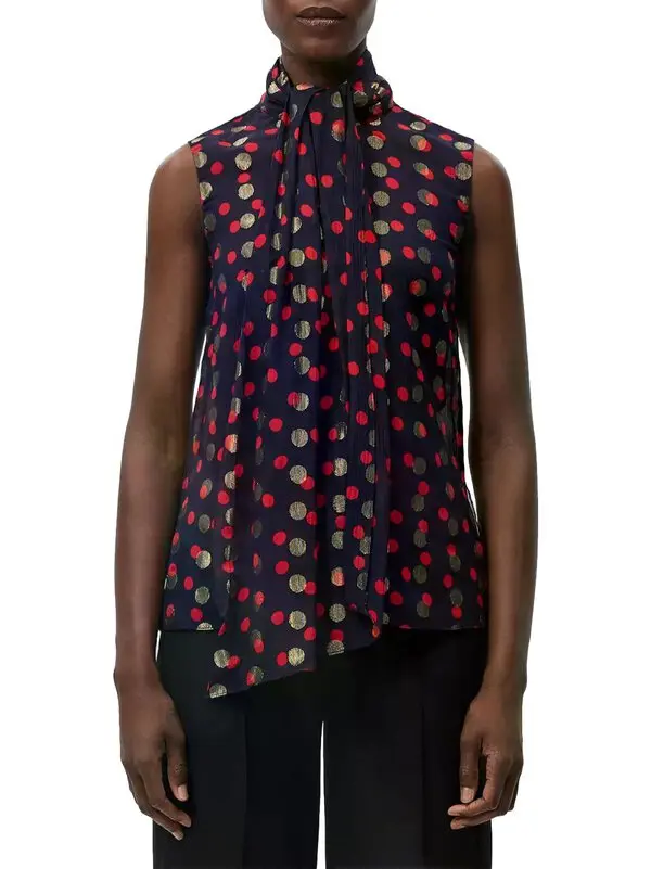Adam Lippes Sleeveless Polka Dot Top - Blue