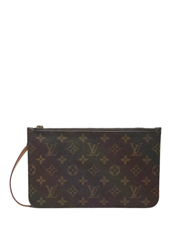 LOUIS VUITTON 2015 Monogram Neverfull Mm Pouch - Brown