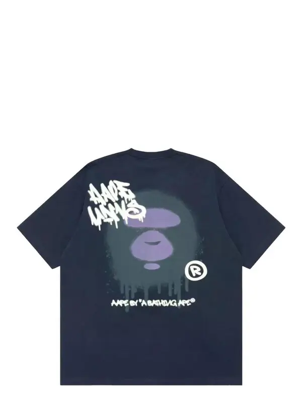 AAPE BY *A BATHING APE Aapeunvs Moonface-print T-shirt - Blue