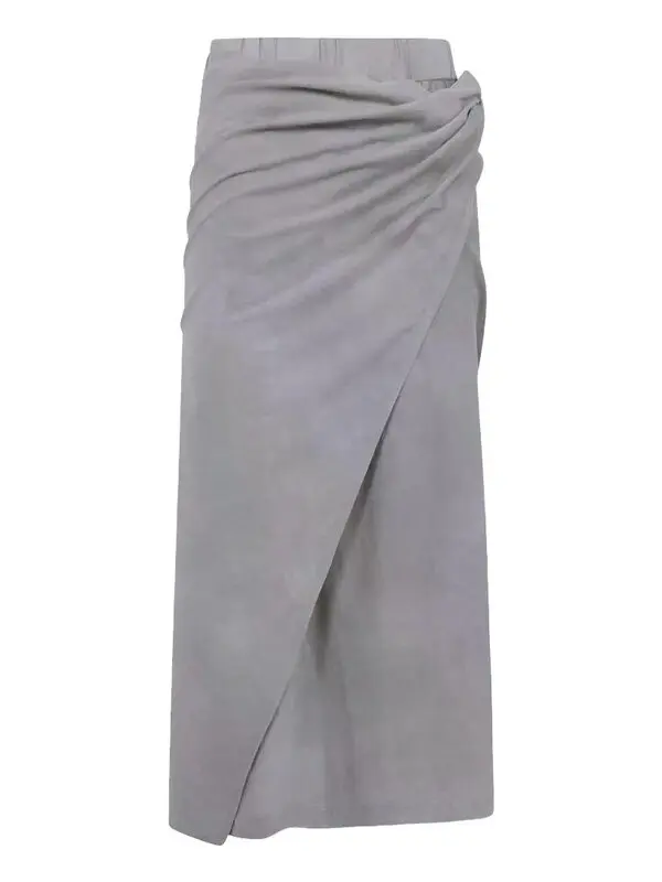 ZIGGY CHEN Draped Wrap Midi Skirt - Grey