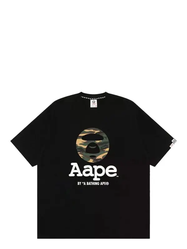 AAPE BY *A BATHING APE Aapeunvs Camouflage-print T-shirt - Black