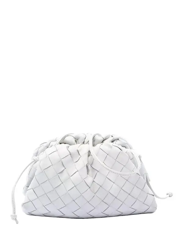 Bottega Veneta Nappa Intrecciato Mini Pouch Crossbody Bag - White