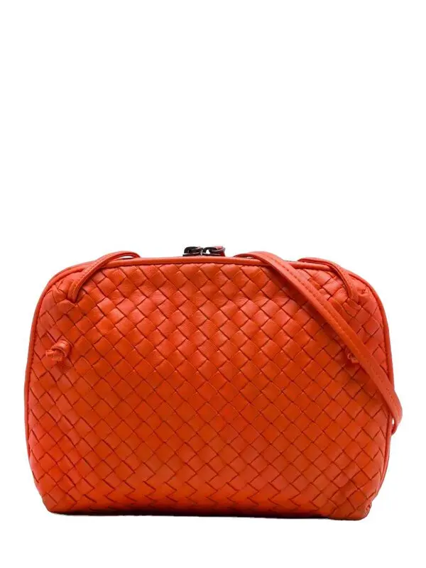Bottega Veneta Nappa Intrecciato Nodini Crossbody Bag - Orange